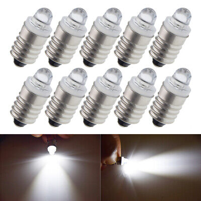 10 x E10 Lamp LED Bulb 3V Volt White MES 1447 Screw for Torch ...