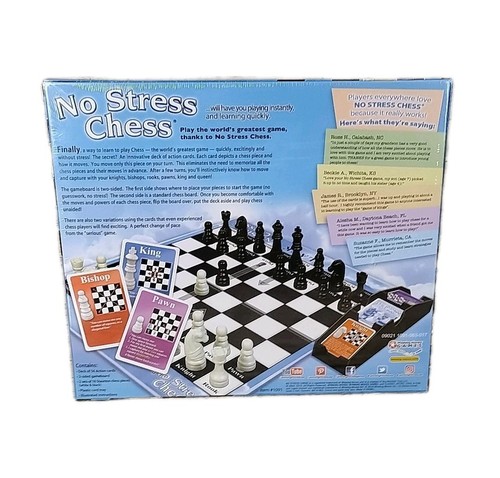 NO STRESS CHESS BOARD GAME NEW SEALED FREE SHIPPING LEARN TO PLAY EASY ...