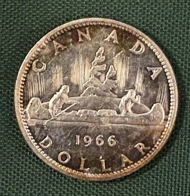 1966 Canada Silver $1 Dollar Canoe Coin You See Is Coin You Get (043 ...