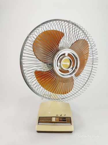 Vintage Galaxy 12" Amber Blades 3 Speed Oscillating Fan 12-I/K1-C | eBay
