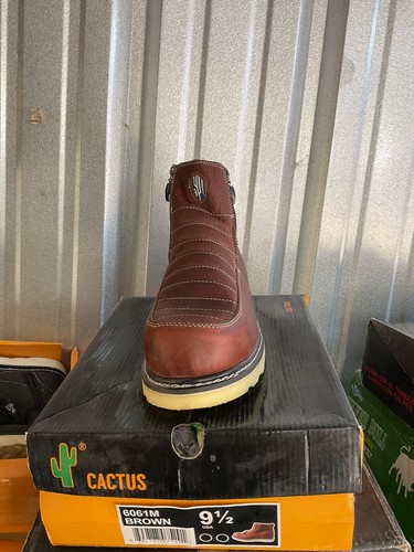 MEN'S CACTUS FOOTWEAR WORK BOOT 6061M LIGHT BROWN OIL TRESISTANT MAXIUM ...