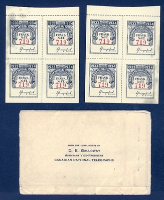 CANADA CANADIAN NATIONAL TELEGRAPHS 1934 #TCN9 MNH PANES OF FOUR | eBay