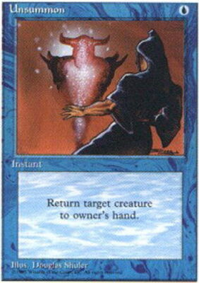 Heavy Play, English MTG Regular Unsummon 4th Edition Magic the ...