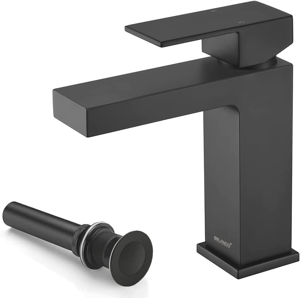 Modern Solid Brass Bathroom Sink Faucet Single Handle Hole Vanity Mixer ...