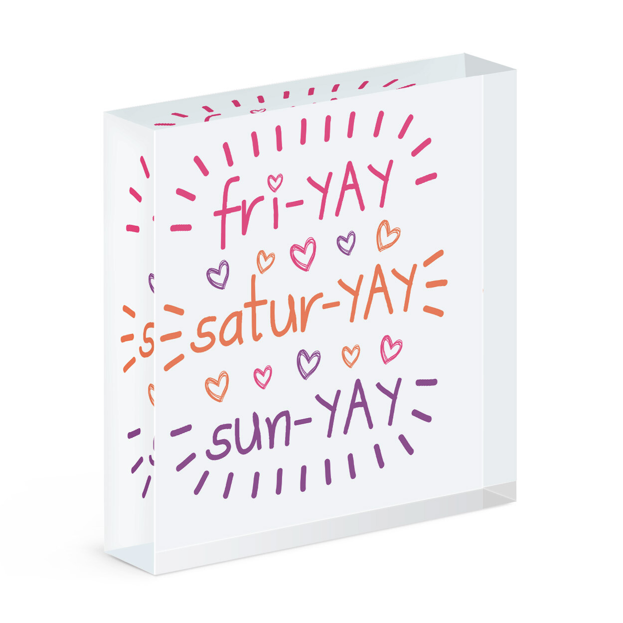 Fri-yay Satur-yay Sun-yay Acrylic Photo Block Frame Funny Flamingos ...