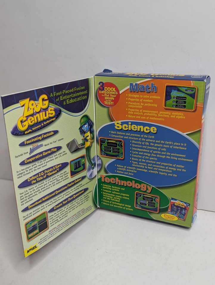 Disney's Zoog Genius Math Science Technology PC New Boxed CIB | eBay