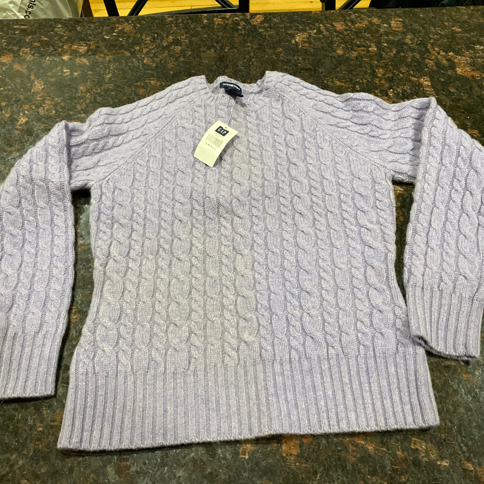 NWT Gap Light Purple Wool Cable Knit Long Sleeve Pullover Sweater Sz ...