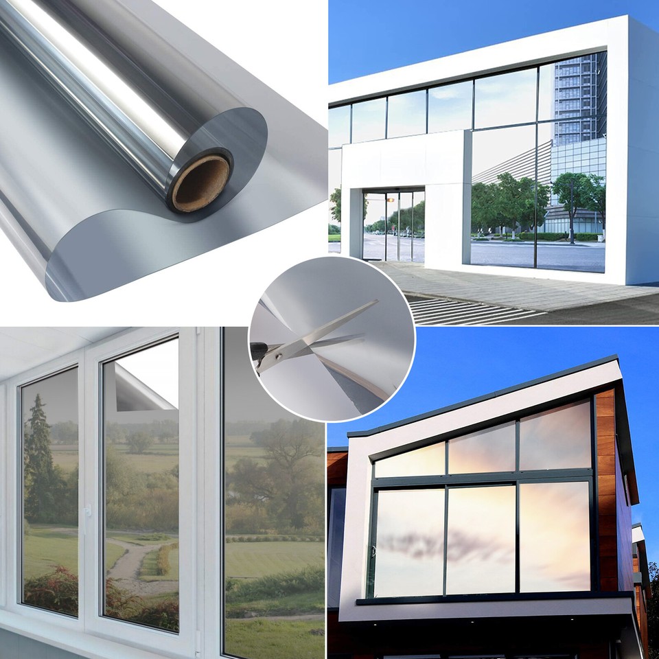 Single Way Mirror Window Film Heat UV Reflective Privacy Protect Tint ...