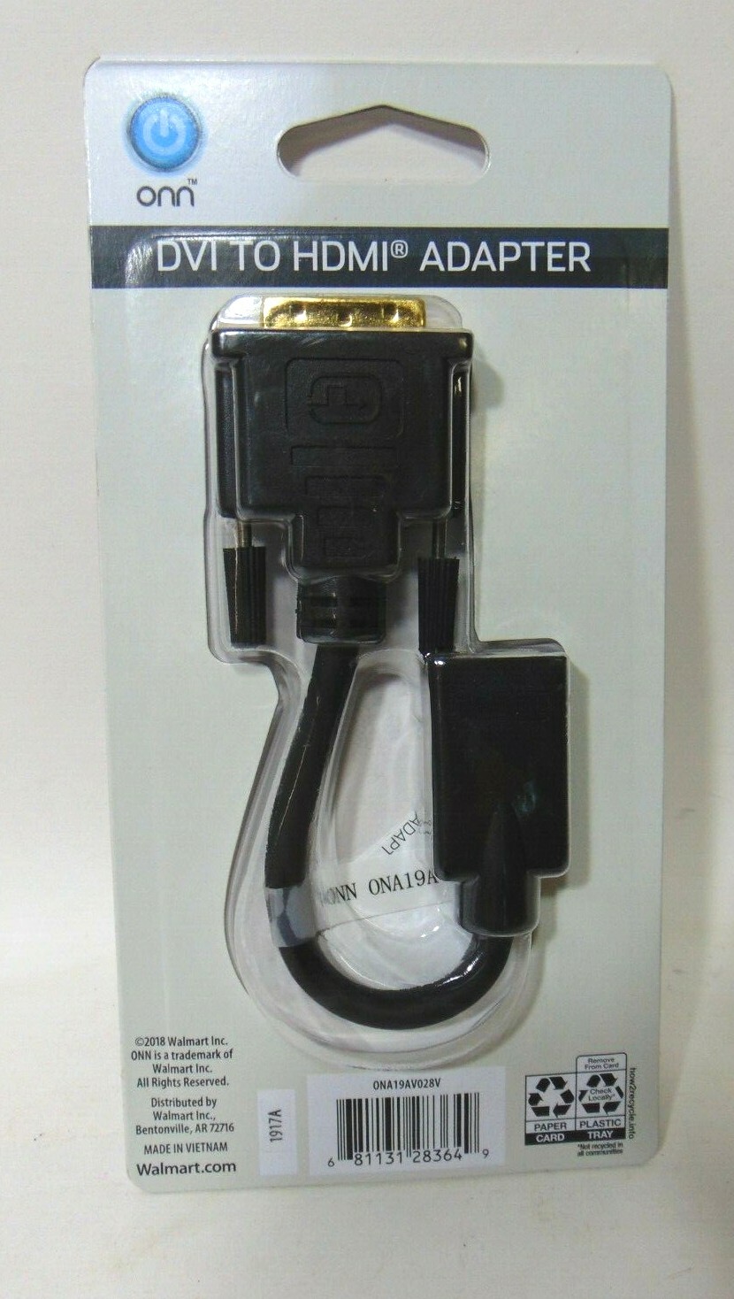 ONN DVI to HDMI Adapter Use to Connect Computers to HDTV or Monitors ...