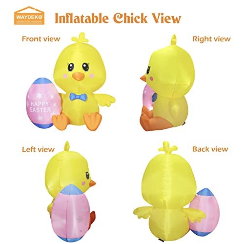 Easter Inflatable Chick Yard Decoration Lighted Blow Up Christmas ...