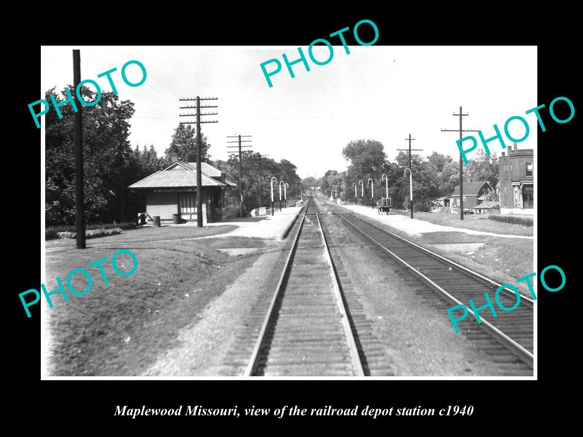 OLD 8x6 HISTORIC PHOTO OF MAPLEWOOD MISSOURI RAILROAD DEPOT STATION ...