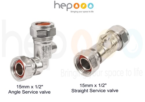 15mm x 1/2" BSP Service Valve Chrome Plated Brass Elbow Isolation Valve ...