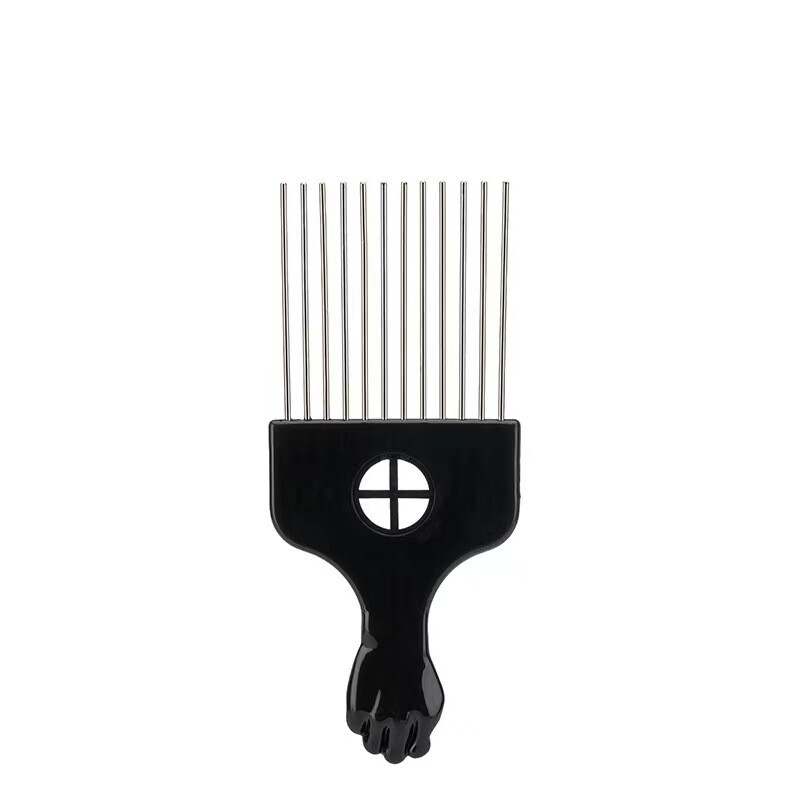 Afro Comb With Black Fist Metal Or Plastic African Hair Professional ...