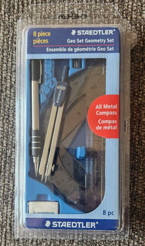 NEW! - Staedtler 8-Piece Geometry Math Student School Set w/ Metal ...