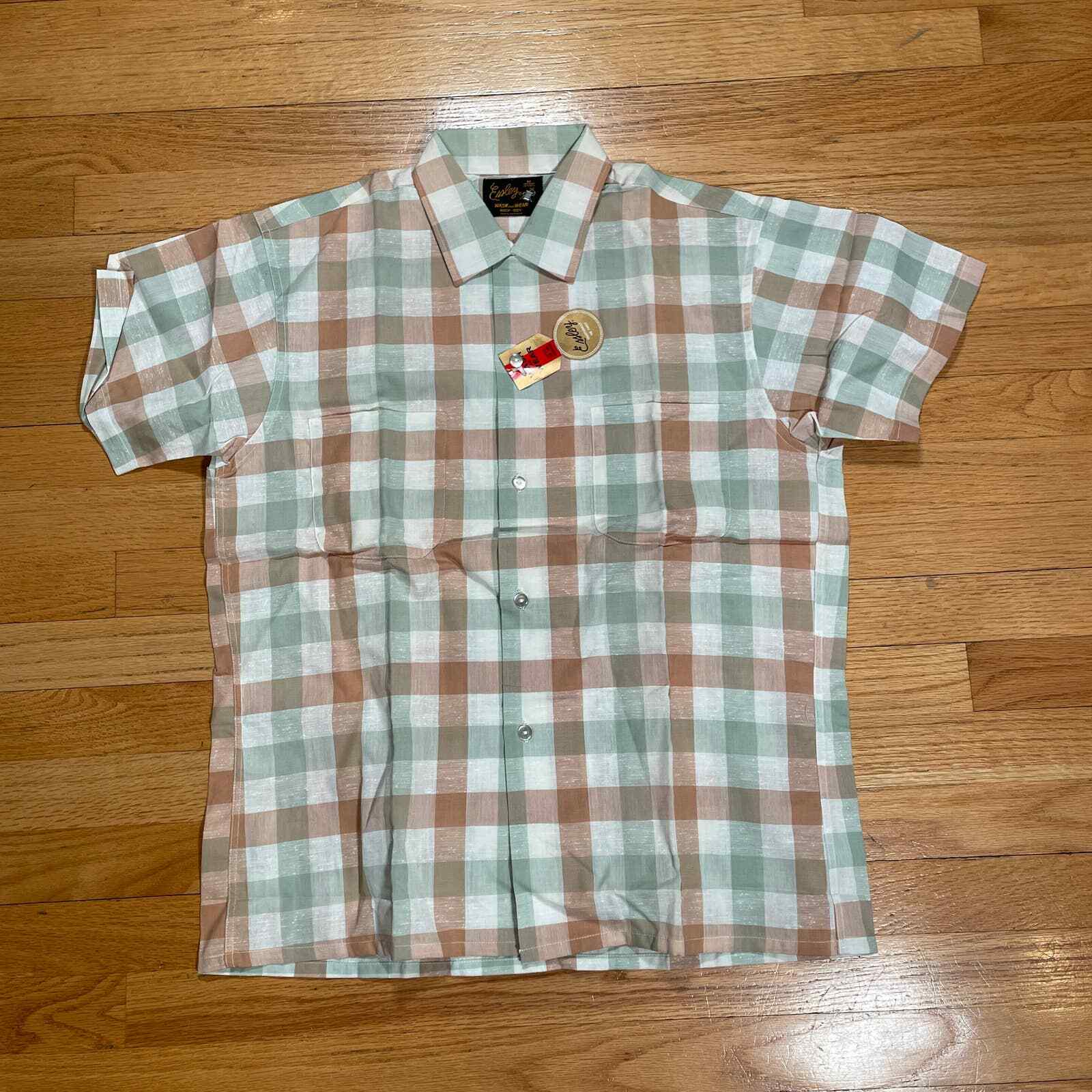 Vintage 60s Loop Collar Plaid Pastel Colors Deadstock… - Gem