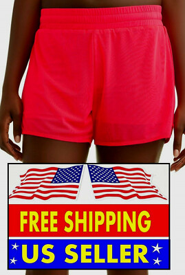 WOMENS S DAISY FUENTES FIT POWER MESH ACTIVE RUNNING SHORTS W/ LINER ...