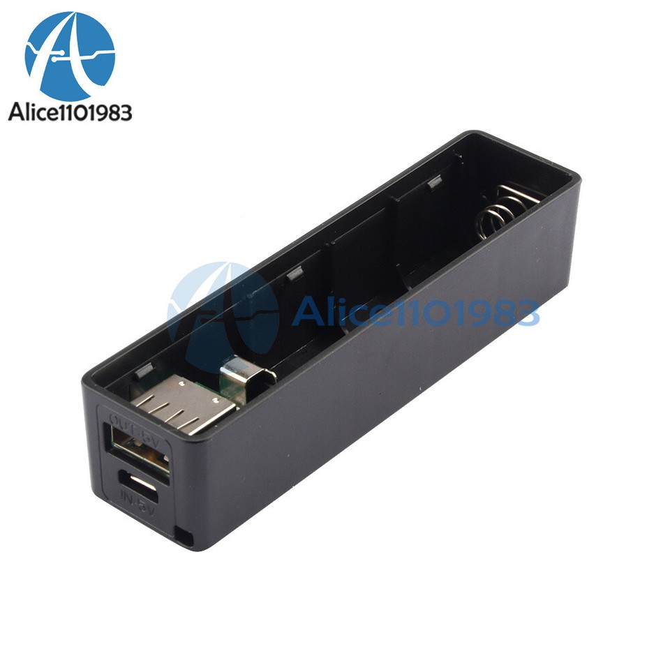 Black USB Power Bank Charger Pack Box Battery Case For 1x18650 DIY ...