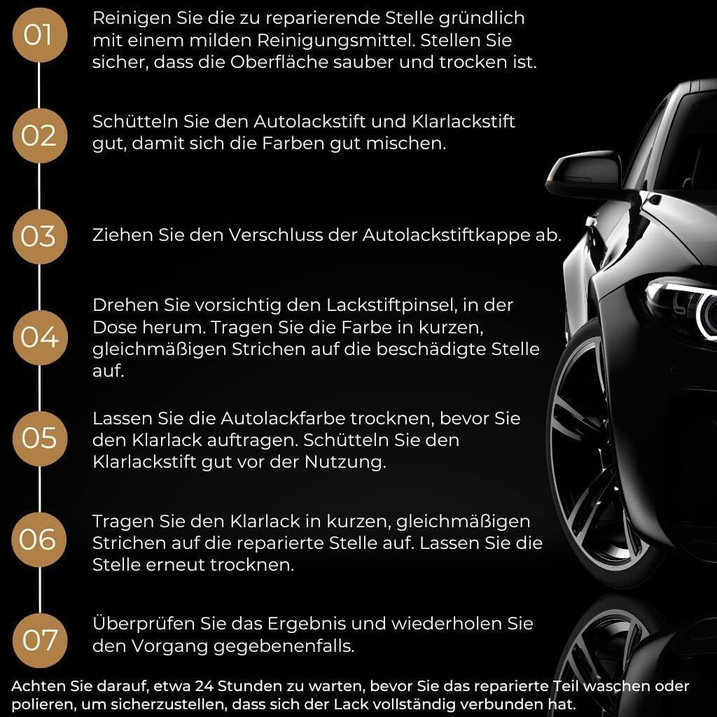 Lackstift-Set für Audi,VW LY3D Tornadorot Y3D+Klarlack 2x20ml Pinsel ...