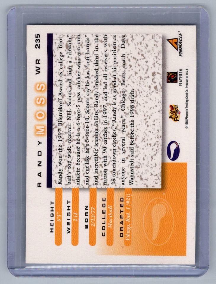 1998 Score #235 Randy Moss | eBay