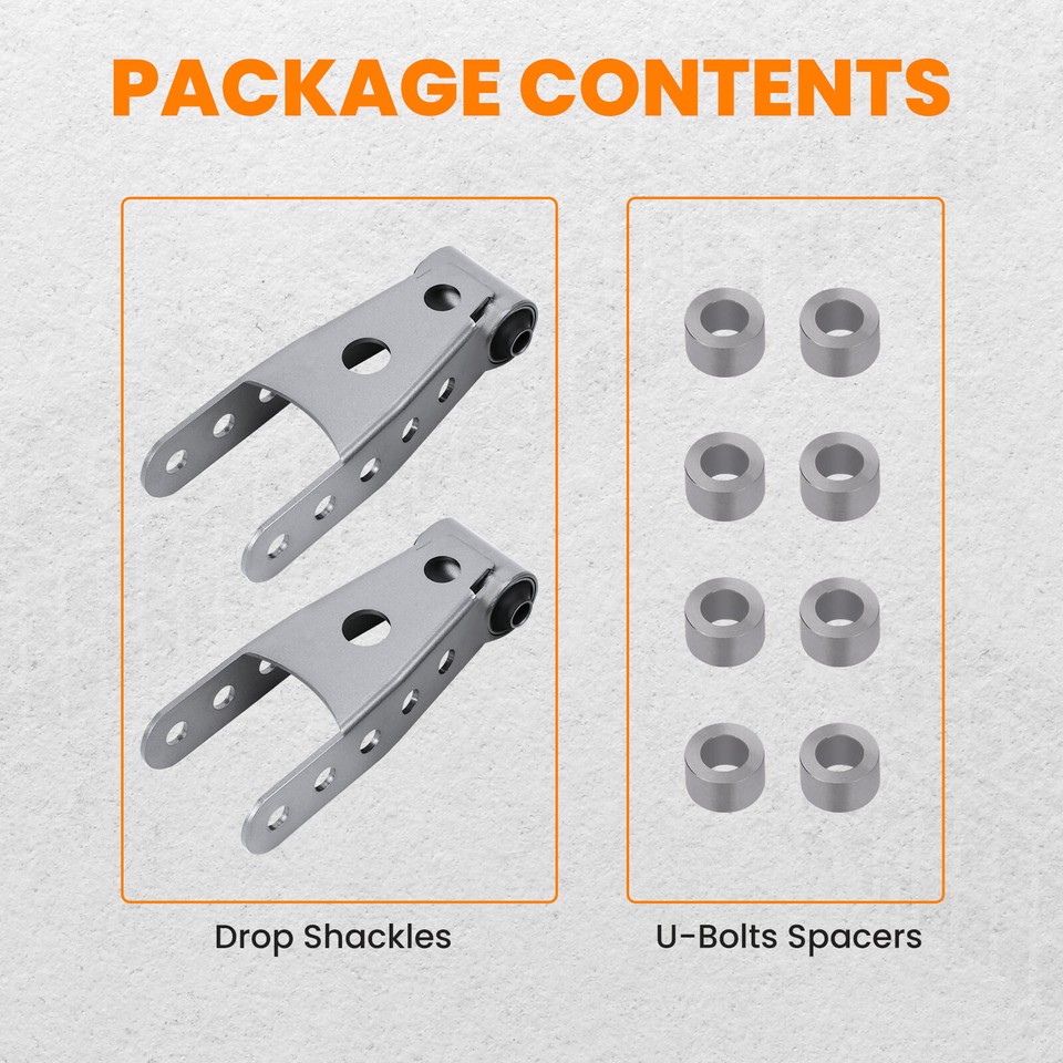 Rear 2''-3" Drop Shackles Kit for Chevrolet Silverado GMC Sierra 1500 ...