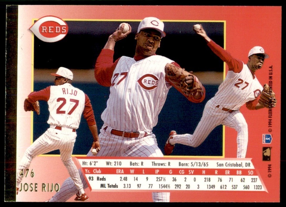 1994 Fleer Ultra #476 Jose Rijo | eBay