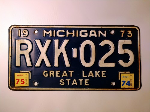 Authentic Michigan License Plate 1973 - Passenger Vehicle RXK-025 | eBay