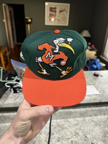 Vintage 90s Miami Hurricanes Apex One Big Logo Wool Blend Fitted Hat ...