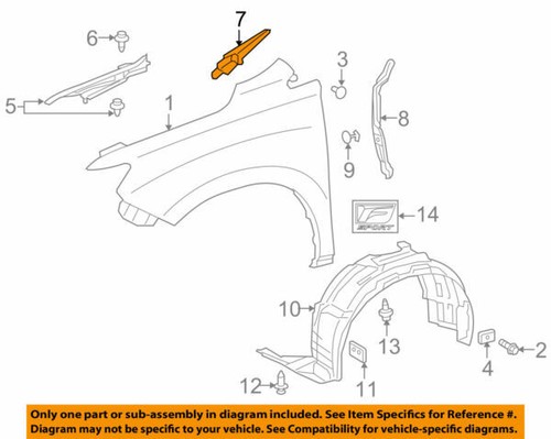 53866-48061 Toyota Seal, front fender to cowl side, rh 5386648061, New ...