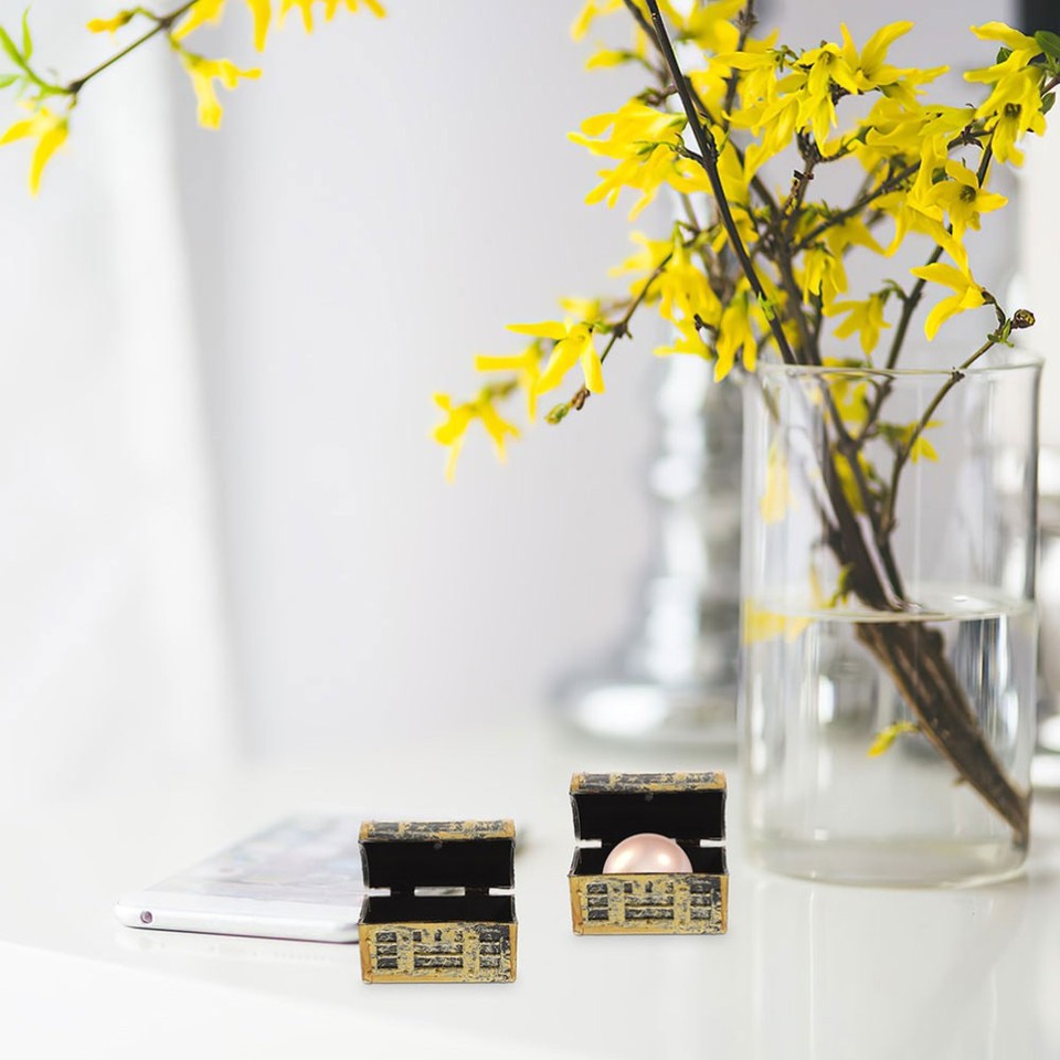 6 Pcs Mini Toy Chest Treasure Prop Pirate Miniature Vintage Models ...