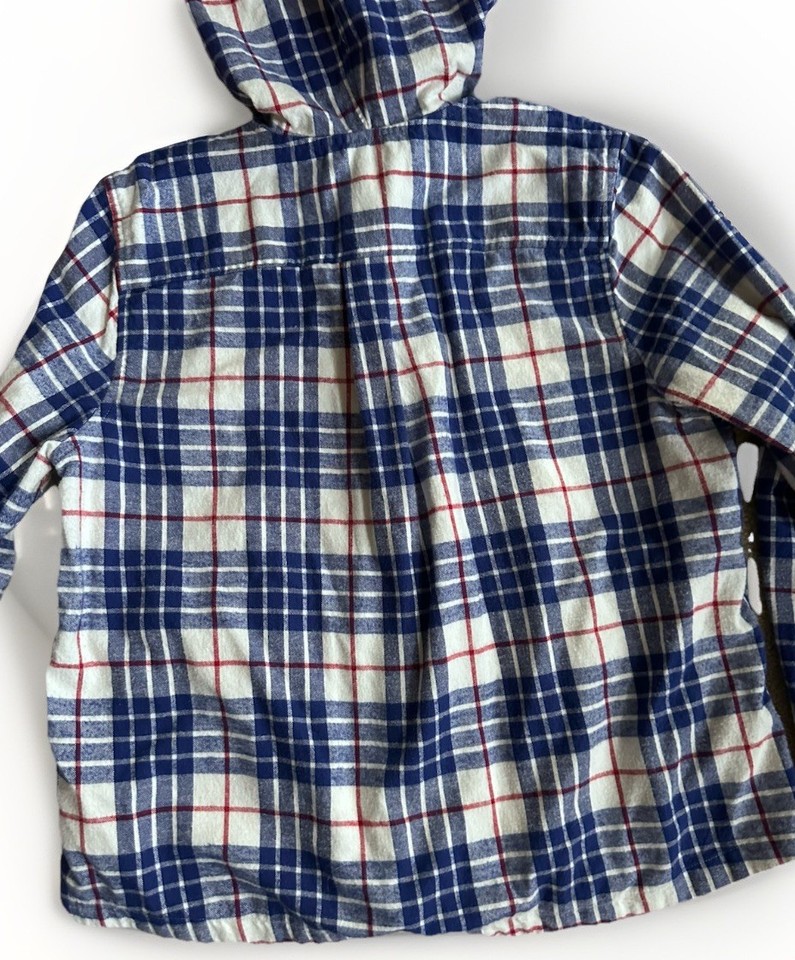 LL Bean Women’s Flannel Zip Hoodie L Shirt Jacket Petite PL Plaid ...