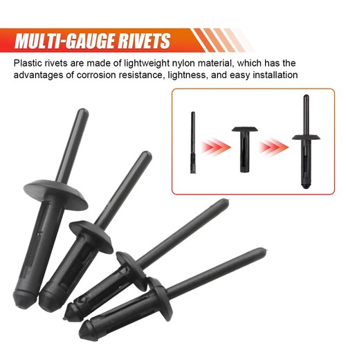 10PCS Plastic Rivet Gun Kit, Pop Rivet Gun Tool with 8PCS 4 Sizes Nylon ...