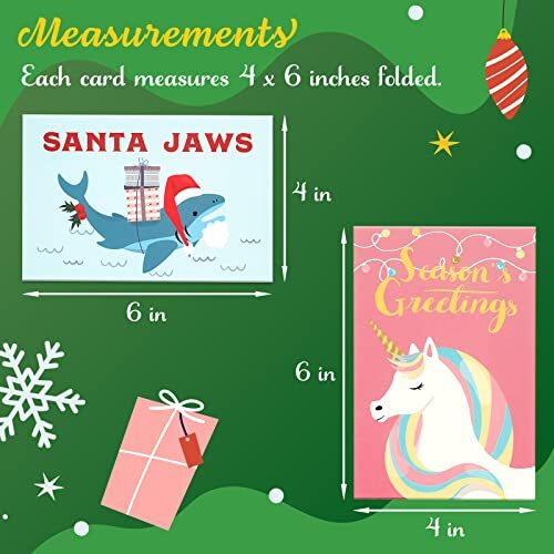 24 Pack Christmas Cards with Envelopes Happy Holiday Christmas Greeting ...