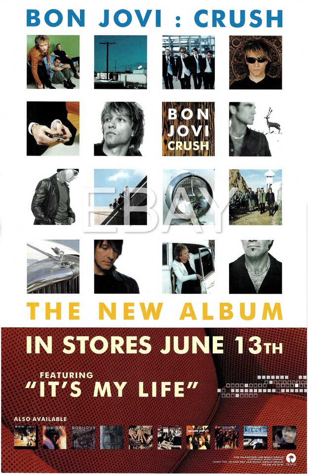 BON JOVI - Crush Promotional Poster 2000 | eBay