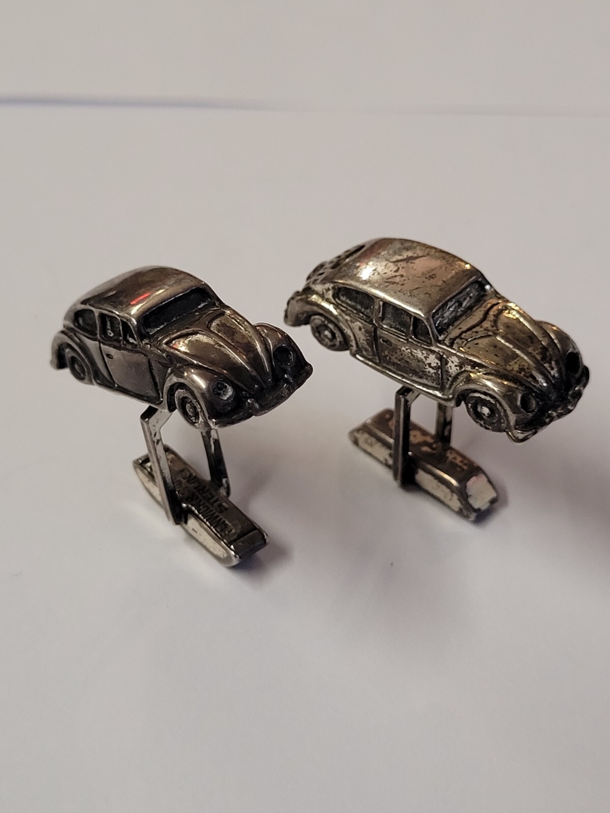 FENWICK & SAILORS STERLING GERMAN BUG STYLE CAR CUFFLINKS VW Beetle ...