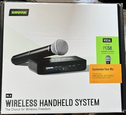 Shure BLX24/PG58 UHF Wireless handheld Microphone System J11 Band FREE ...