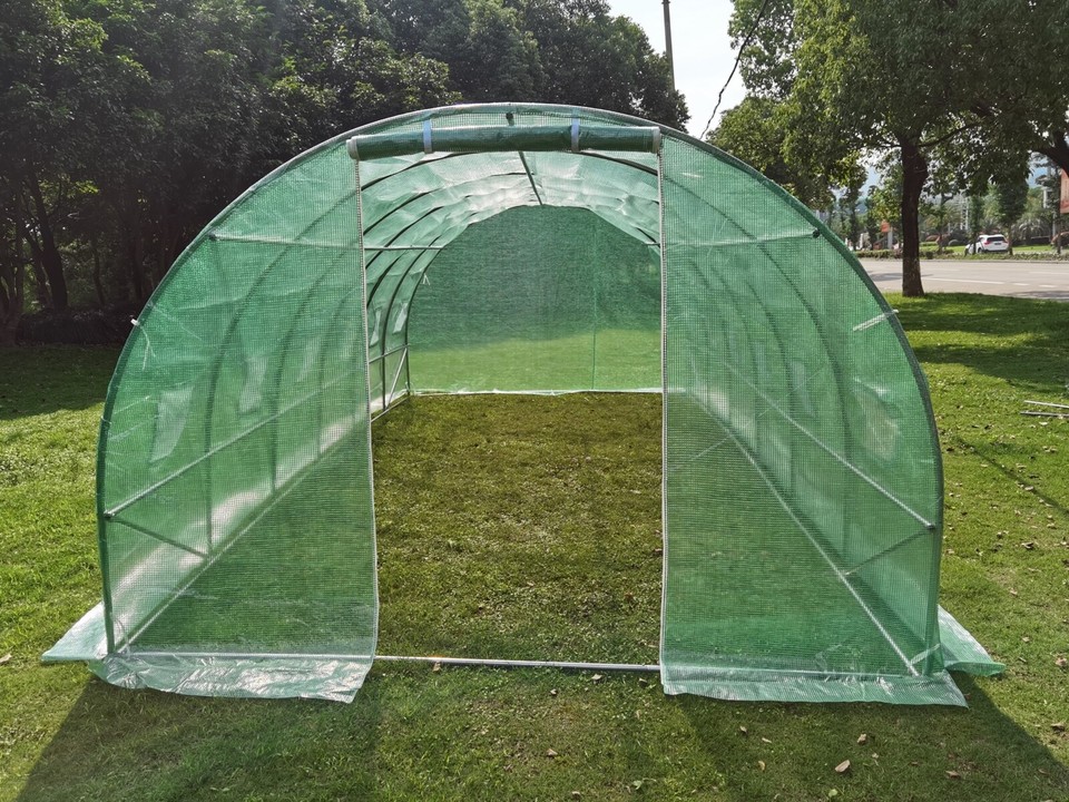 6m x 3m heavy duty polytunnel greenhouse steel frame grow tunnel ...