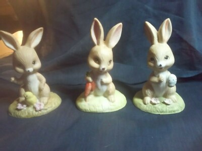 3 CERAMIC EASTER BUNNIES | eBay