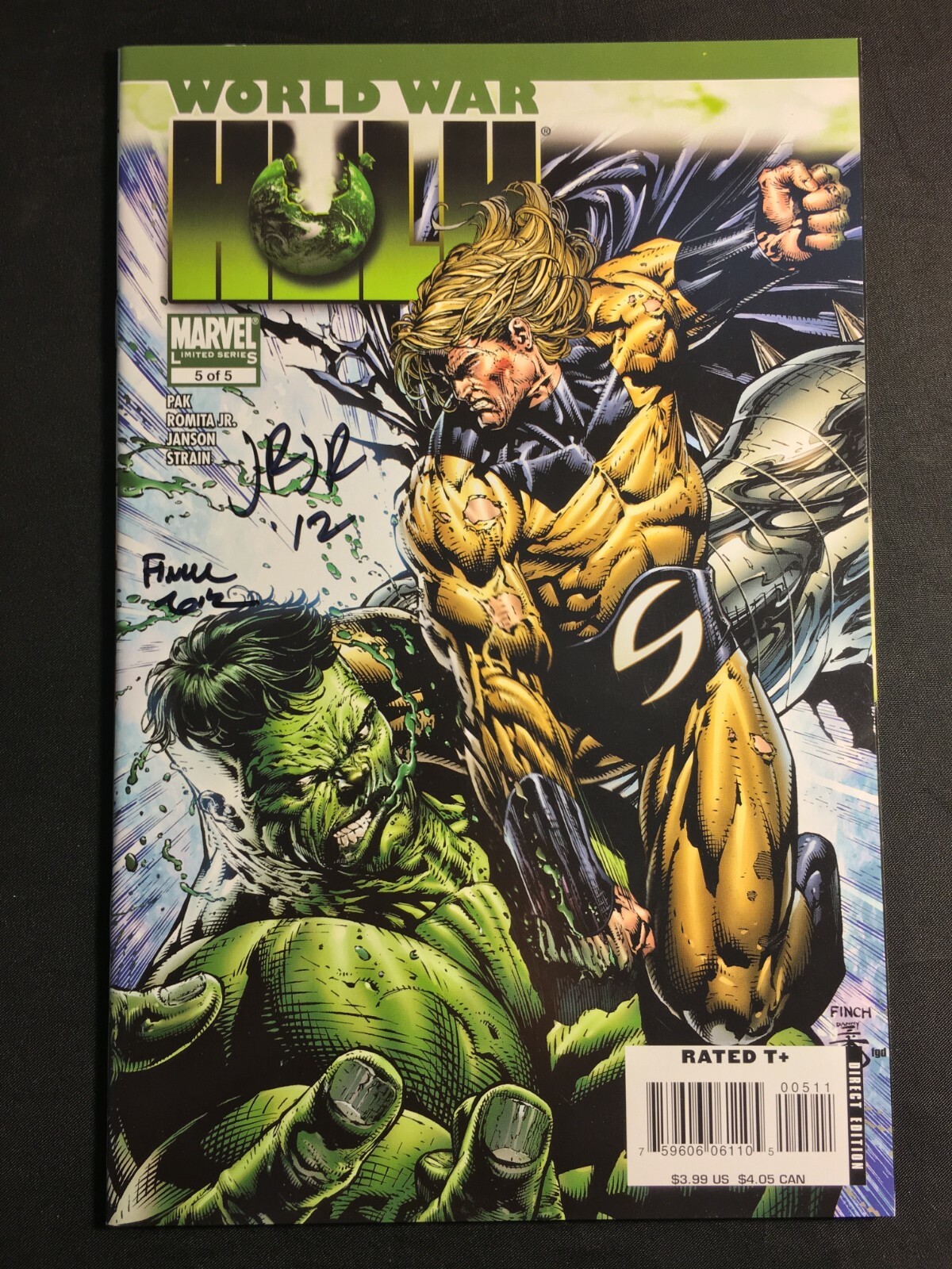 WORLD WAR HULK 5 KEY 1st app SKAAR SON OF HULK V 1 SIGNED DAVID FINCH ...