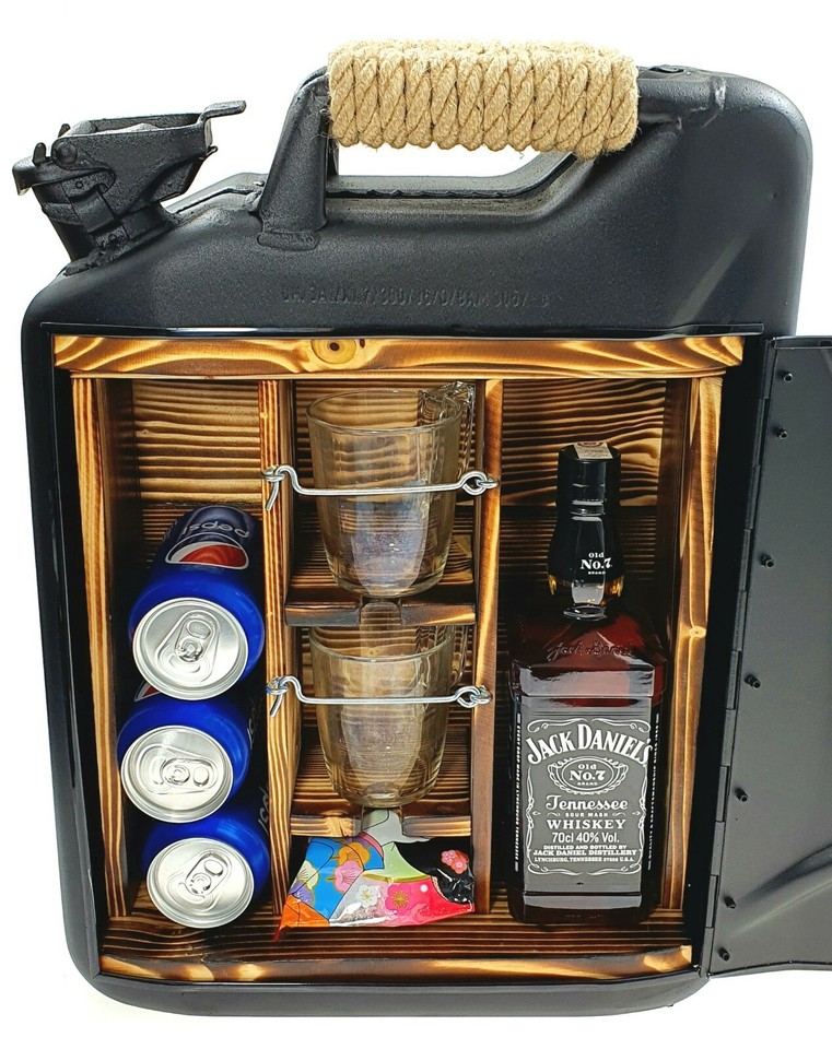 Military JERRY CAN Portable MINI BAR Canister HandMade Mens Gift Ex ...
