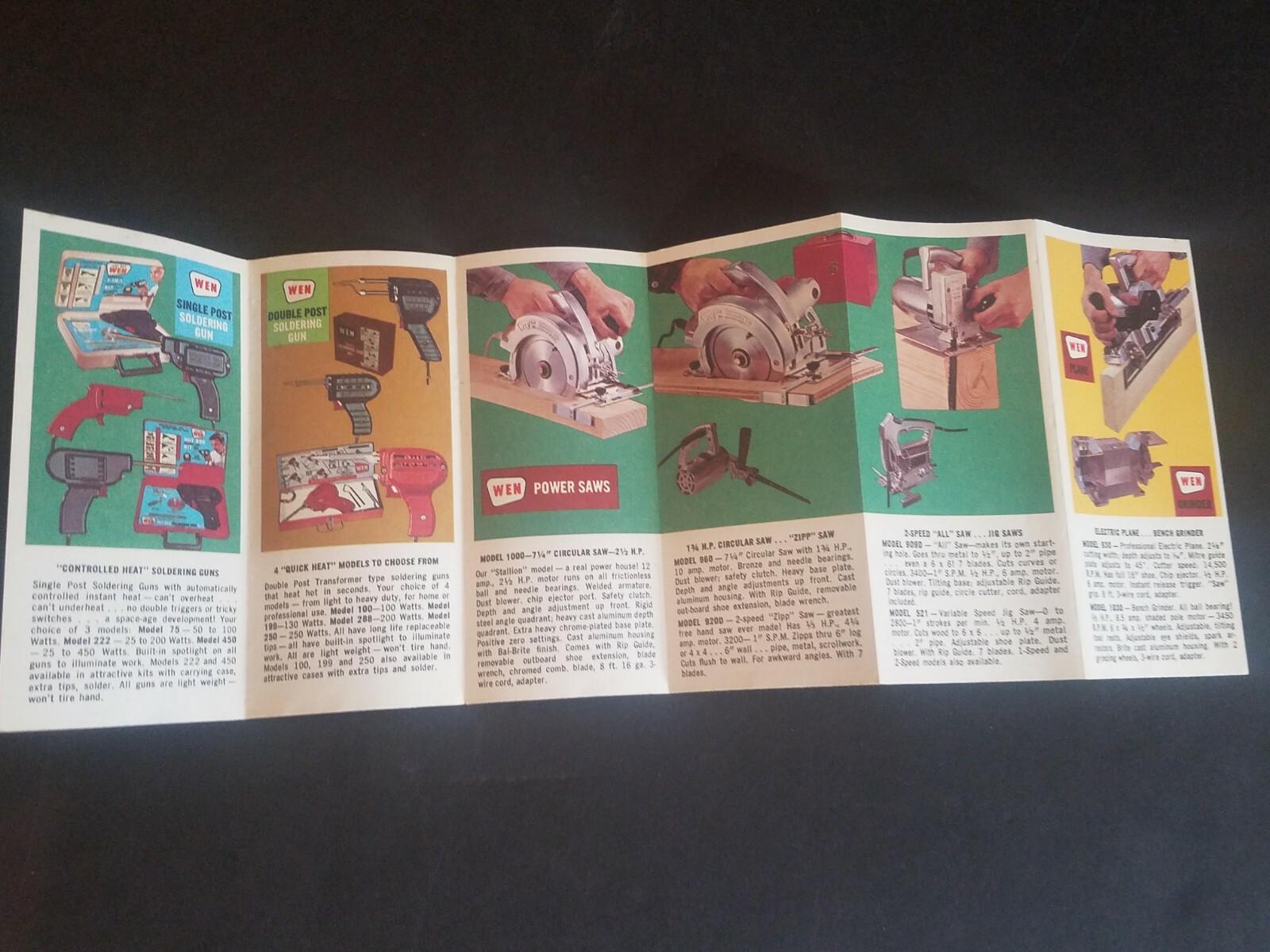 Vintage WEN POWER TOOLS Fold Out Brochure / Pamphlet | eBay Australia