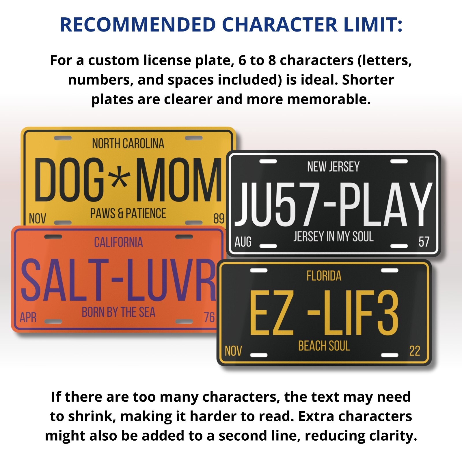 Personalized Custom Aluminum License Plate Any State & Text Multicolor ...