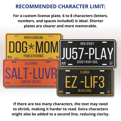 Personalized Custom Aluminum License Plate Any State & Text Multicolor ...