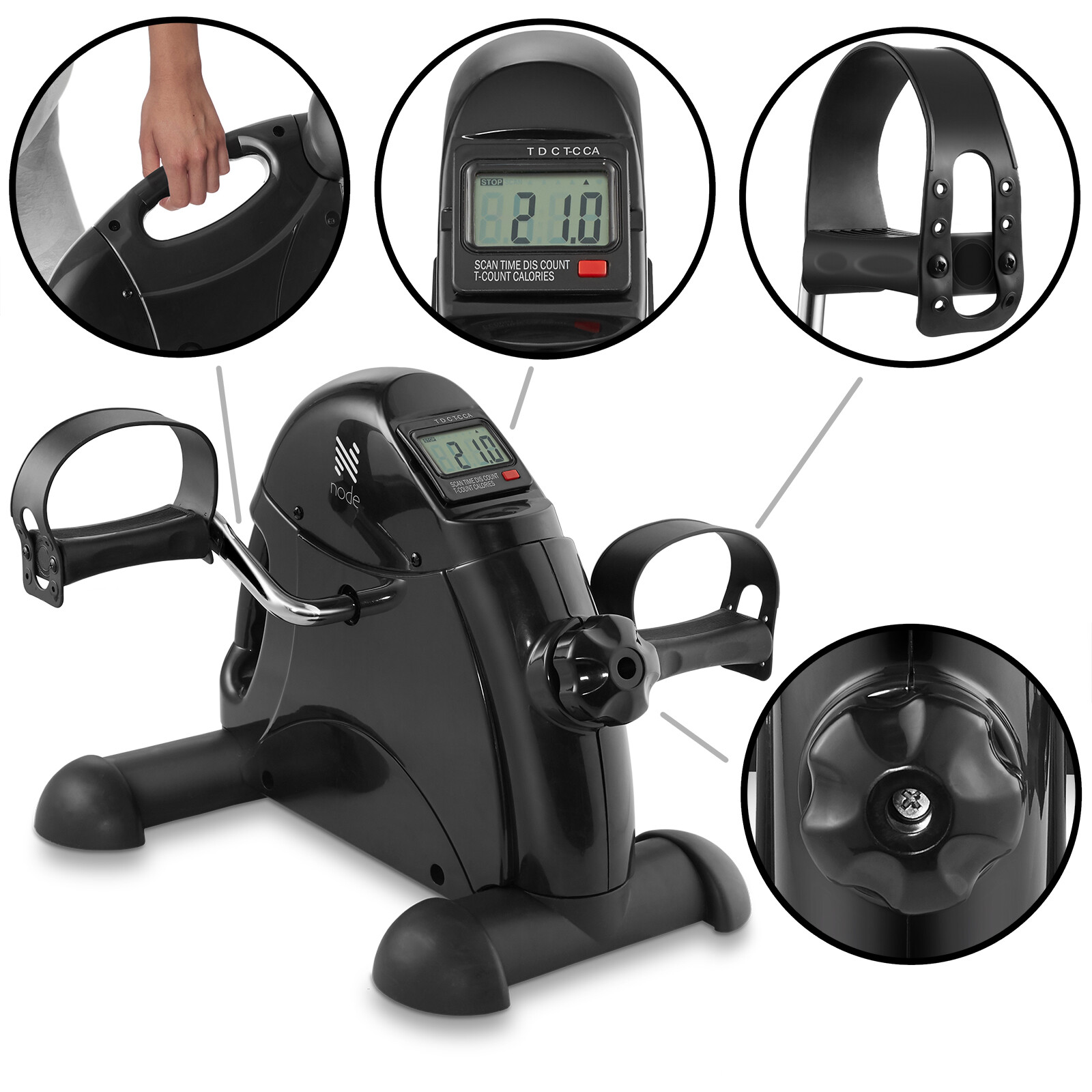 Under Desk Stationary Exercise Bike - Portable Arm Leg Foot Pedal ...