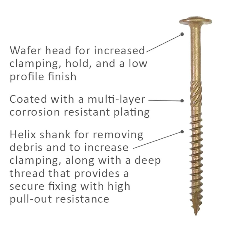 WAFER HEAD LANDSCAPE WOOD SCREWS TIMBER FIX SLEEPER DECKING JOINING ...