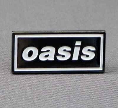 New Oasis pop music band silver black pin badge metal enamel tie pin ...