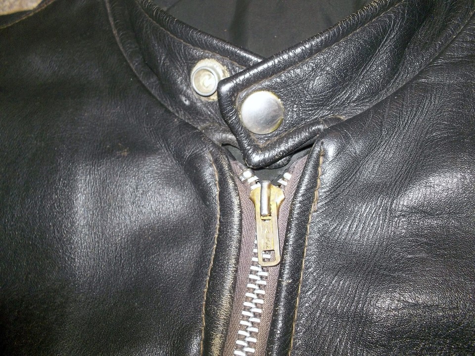 Vtg 60s-70s SCHOTT Perfecto CAF1 Steerhide CAF-1 CAFE RACER Motorcycle ...