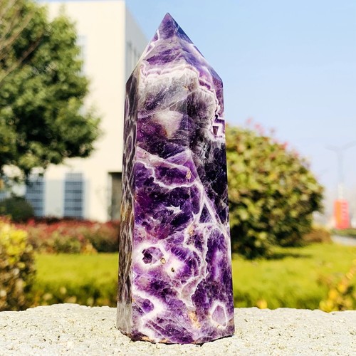 273G Natural Dream Amethyst Crystal Column Wand Obelisk Point Reiki ...