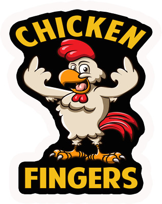 2 x Chicken Fingers Fu(K Off Rude - Novelty Car Bumper Funny Sticker ...