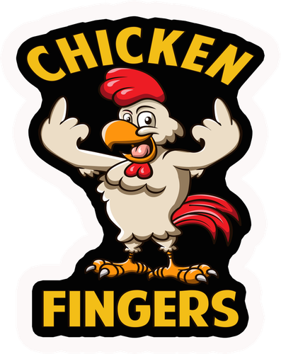 2 x Chicken Fingers Fu(K Off Rude - Novelty Car Bumper Funny Sticker ...