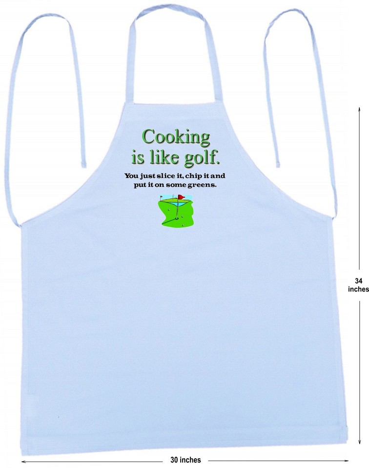 Golfing Apron Cooking Is Like Golf, White Kitchen Aprons, Golf Theme ...